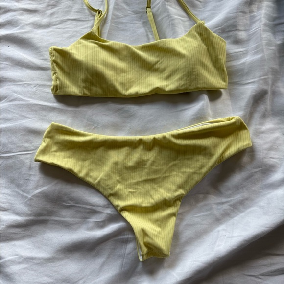 Swim | Yellow Ribbed Bikini Set | Poshmark